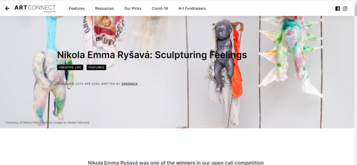 Article at ARTCONNECT :: Nikola Emma Rysava